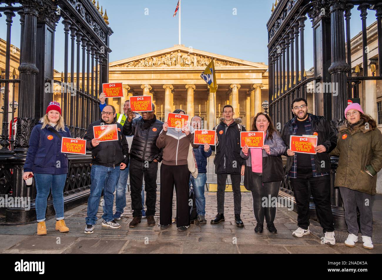 London, UK. 13th Feb, 2023. British Museum staff who are members of the ...