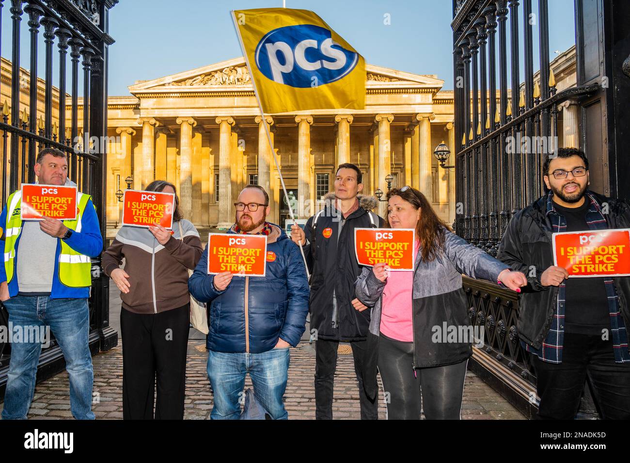 London, UK. 13th Feb, 2023. British Museum staff who are members of the ...
