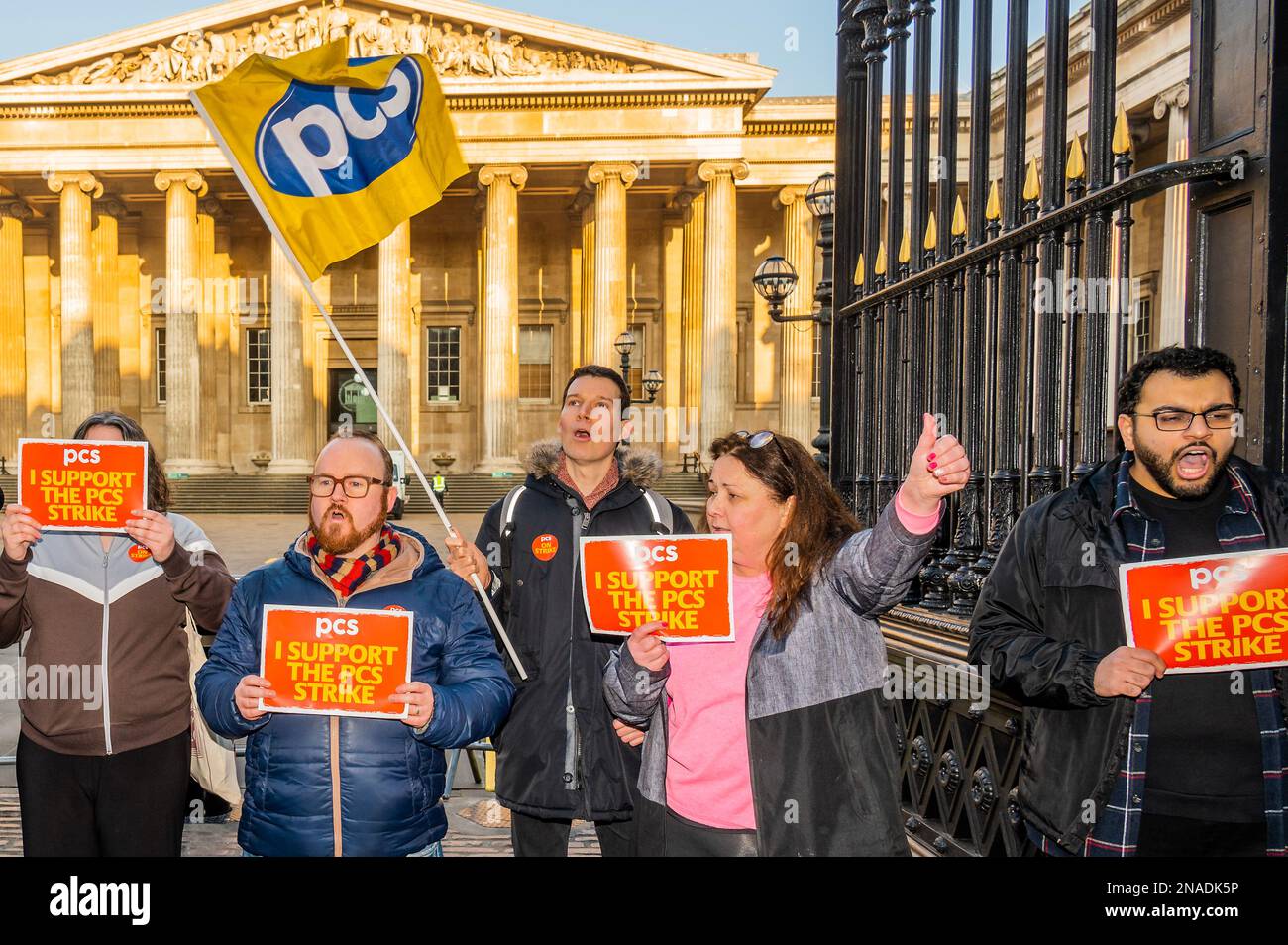 London, UK. 13th Feb, 2023. British Museum staff who are members of the ...