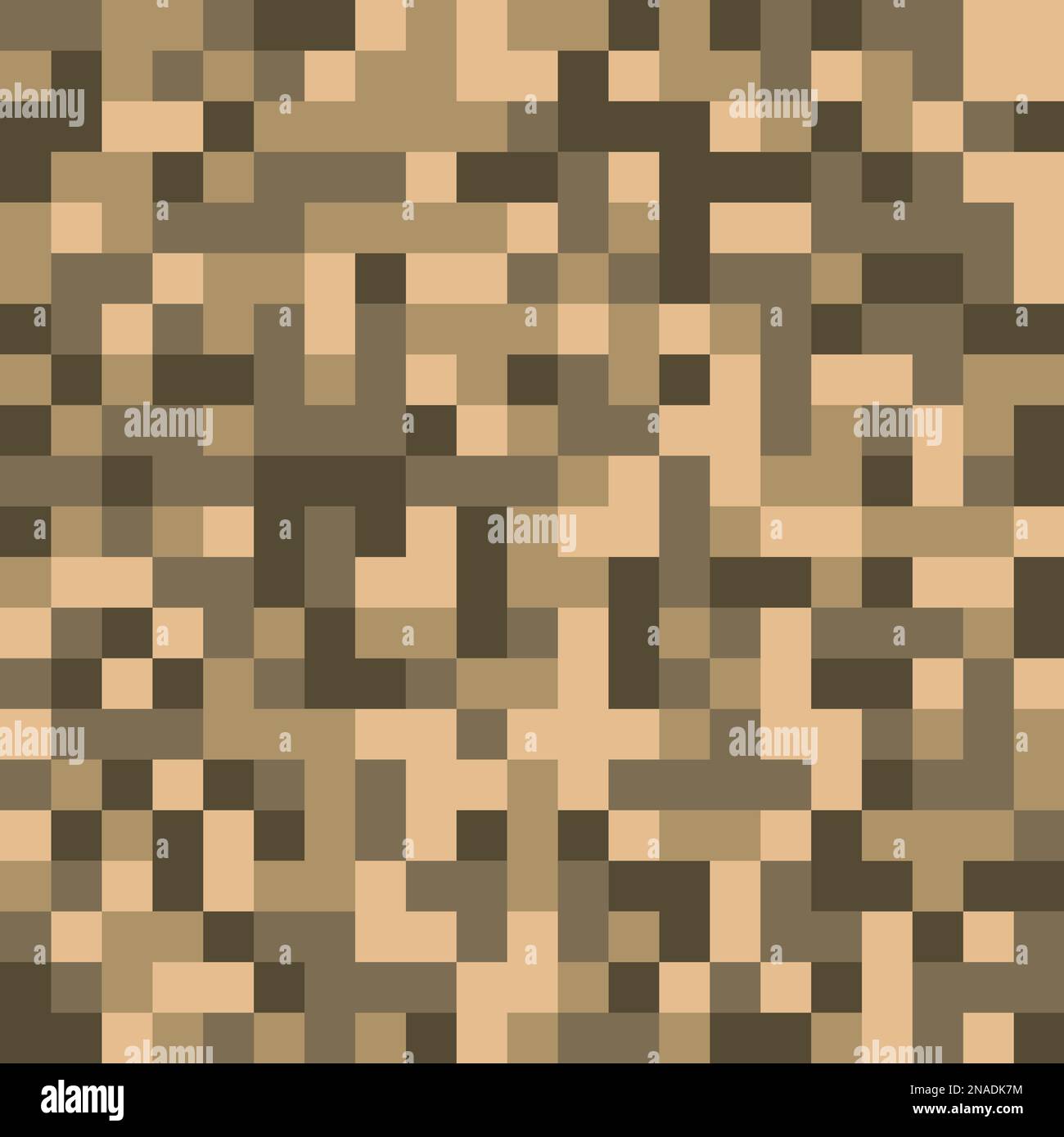Digital camouflage in brown tones. Seamless vector pattern. Pixel grid ...