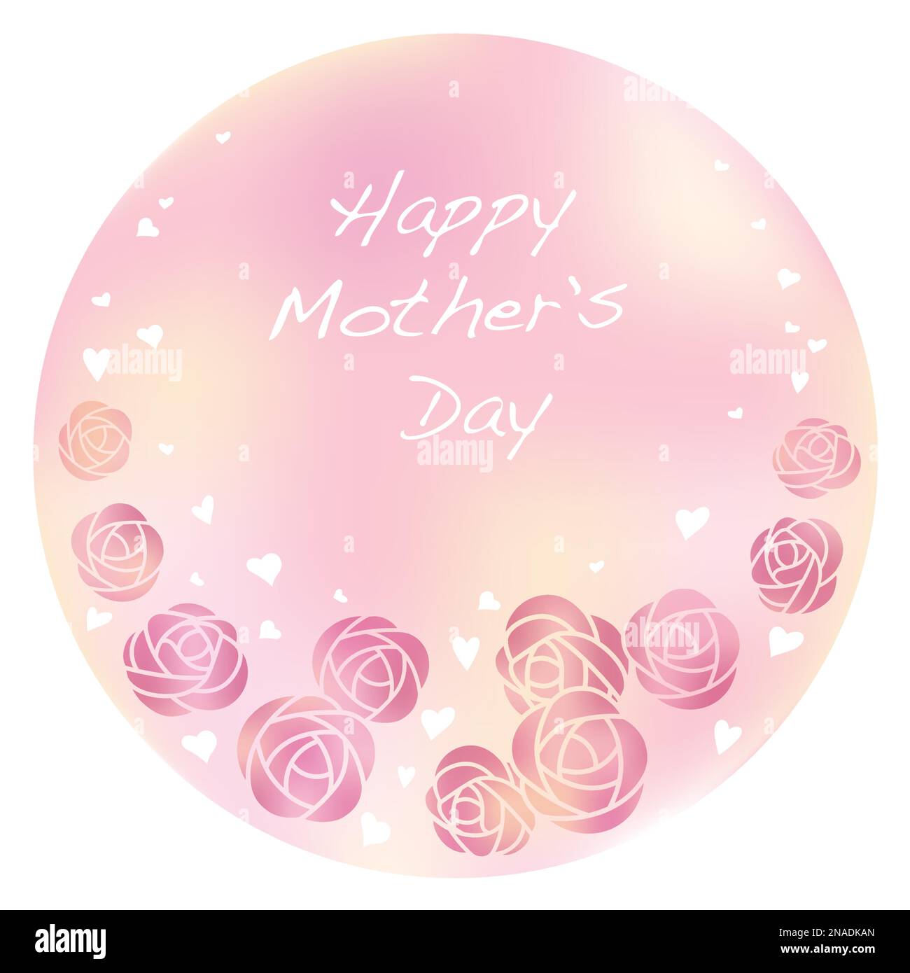 Vector Round Rose Frame With Text Space For Mother’s Day, Valentine’s ...