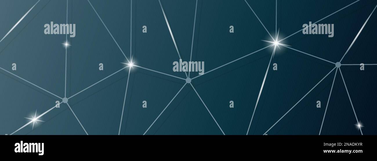 Abstract network, broken lines on a dark gradient background. Vector ...