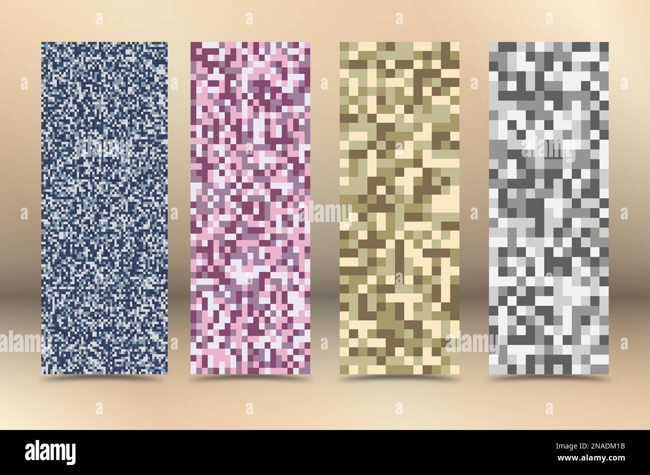 A set of modern pixel designs for covers, banners, posters and creative ...