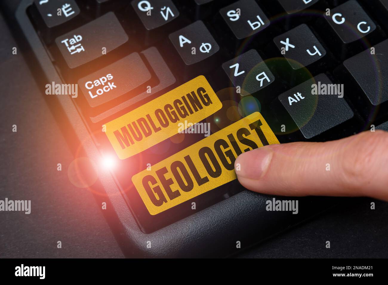 Text caption presenting Mudlogging Geologist, Concept meaning gather ...