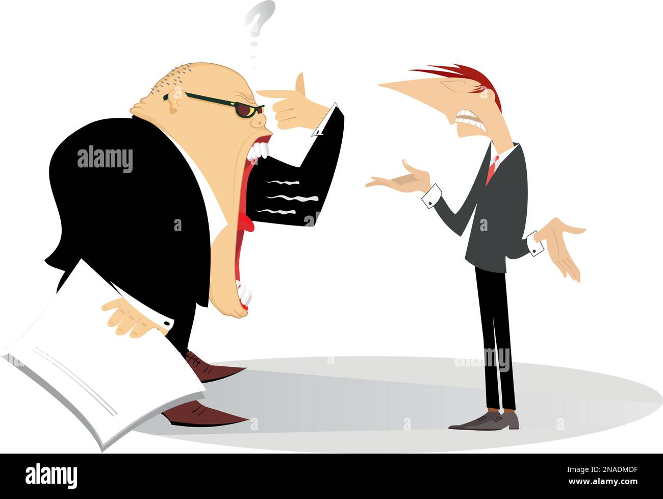 Angry boss and employee. Angry chief scolds his employee Stock Vector ...