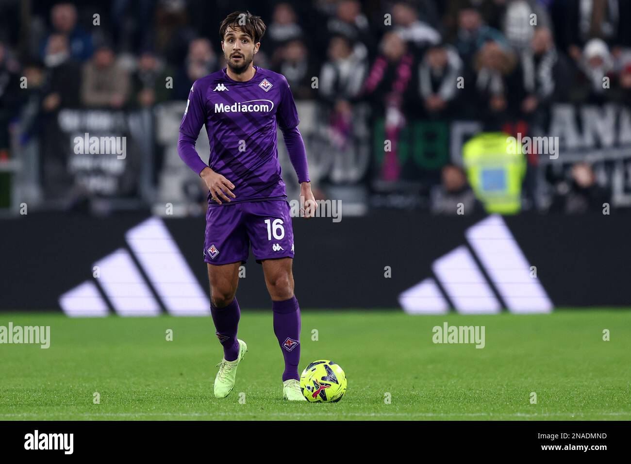 Torino, Italy. 12th Feb, 2023. Luca Ranieri of Acf Fiorentina controls ...