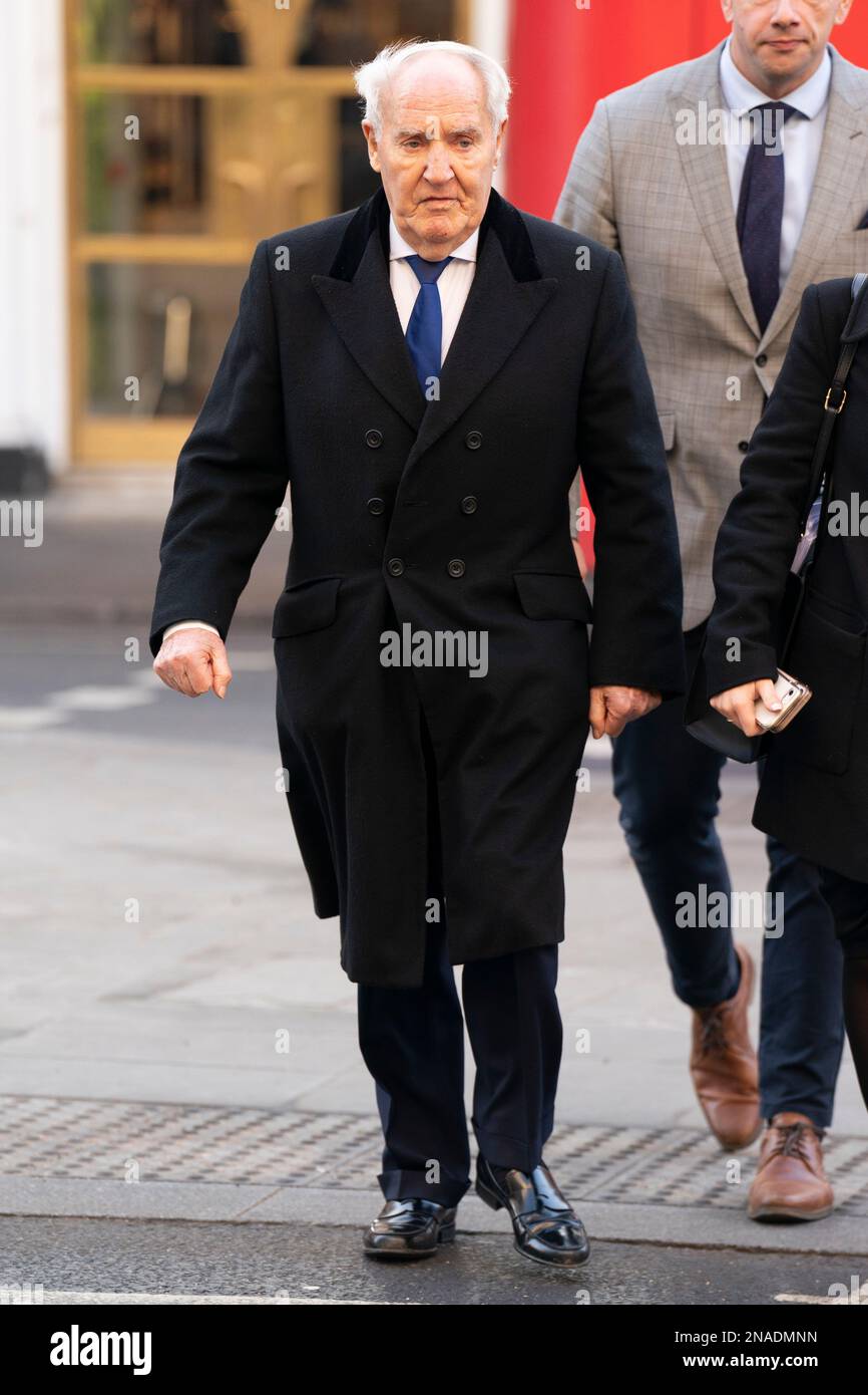 Sir Frederick Barclay arrives at the Royal Courts Of Justice, central ...