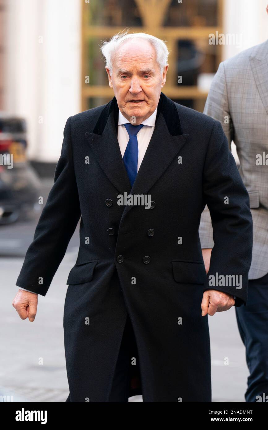 Sir Frederick Barclay arrives at the Royal Courts Of Justice, central ...