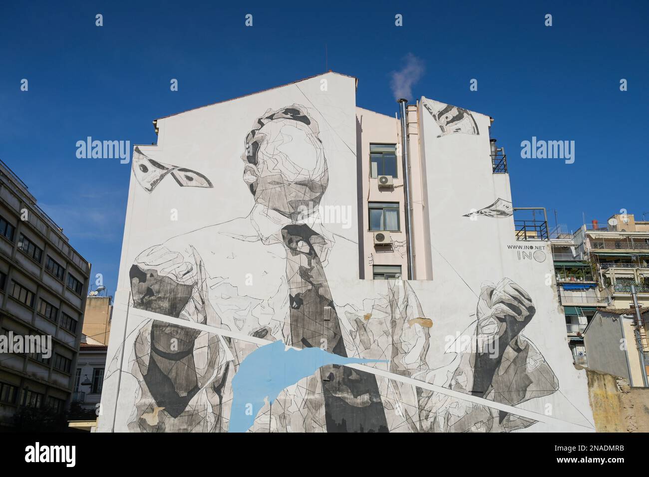 Wandbild des Künstlers INO, "Schneeblind", Kampagne gegen Hepatitis C ...