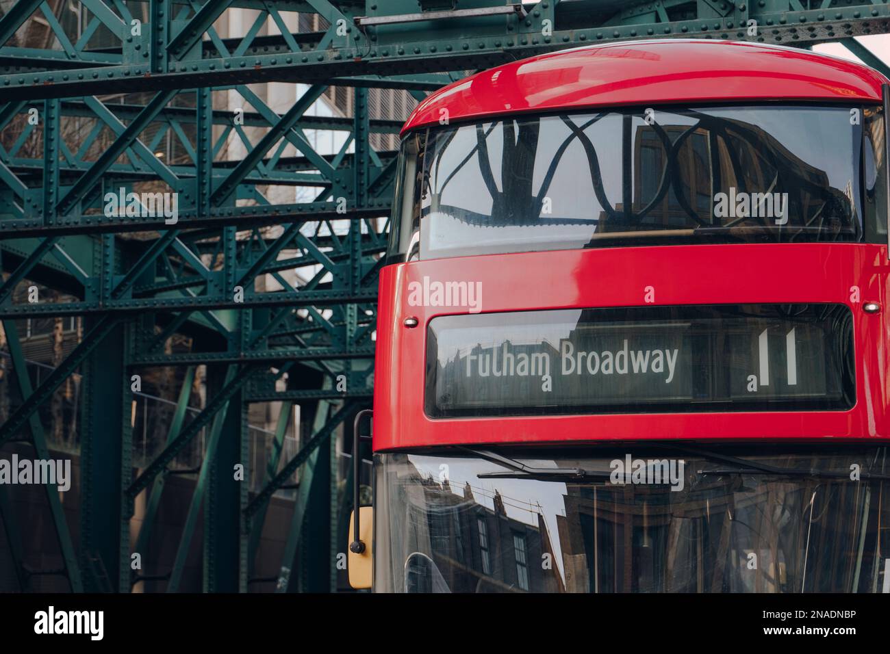 London, UK - February 09, 2023: Close up of Fulham Broadway destination ...