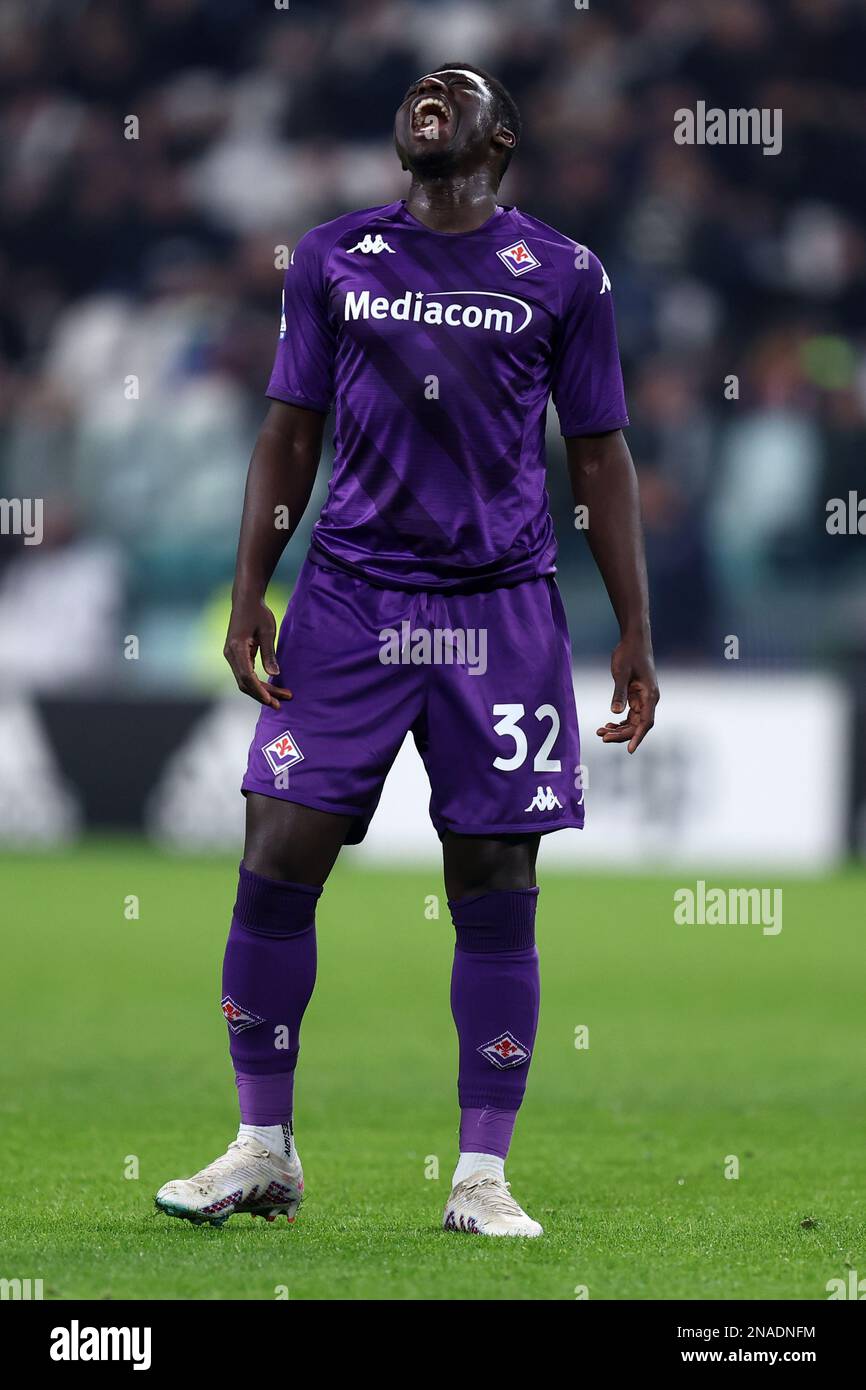 Torino, Italy. 12th Feb, 2023. Alfred Duncan of Acf Fiorentina looks ...