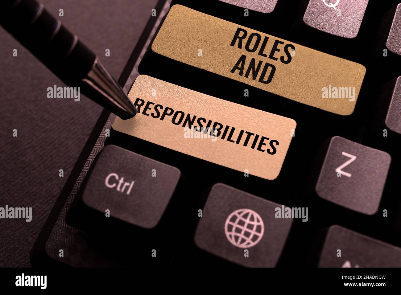 Conceptual display Roles And Responsibilities, Business approach ...