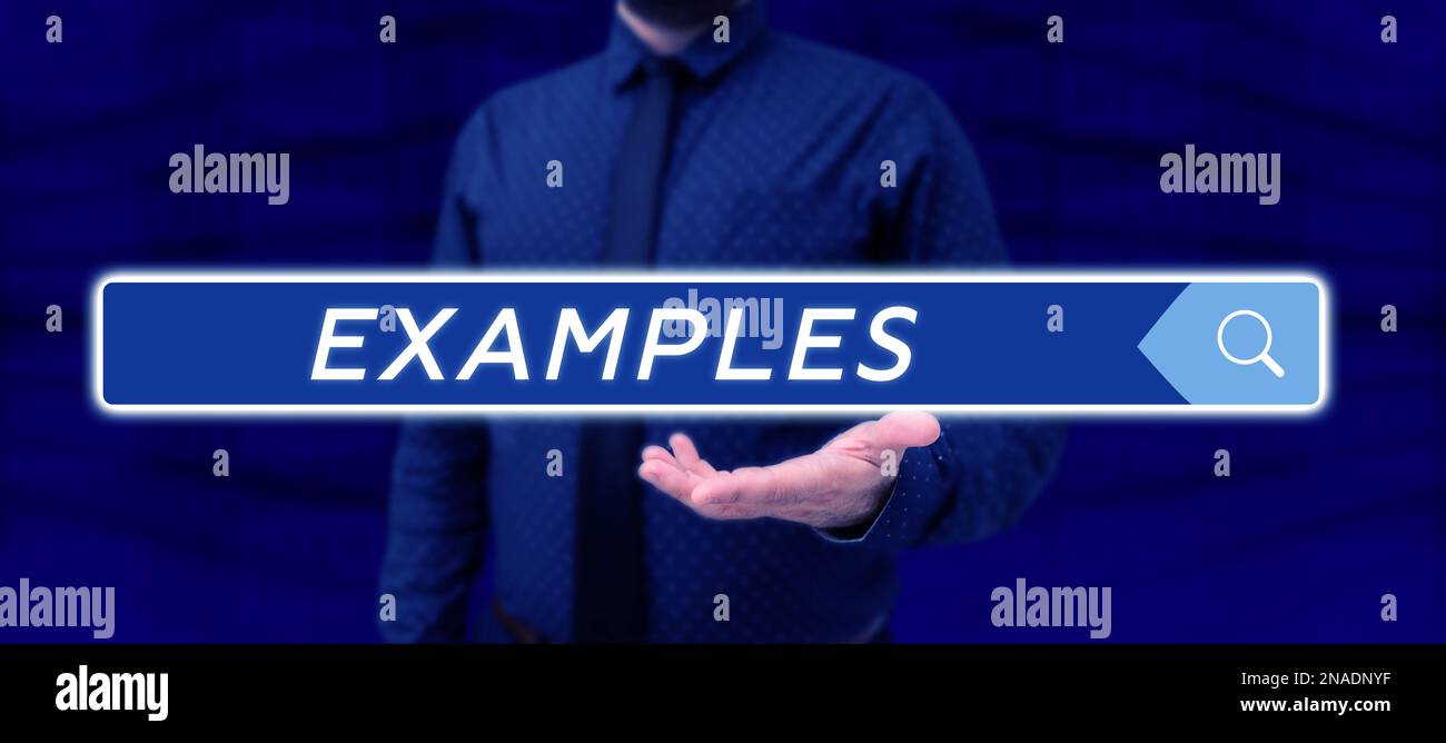 Text sign showing Examples, Business idea photo Sample Model to follow ...