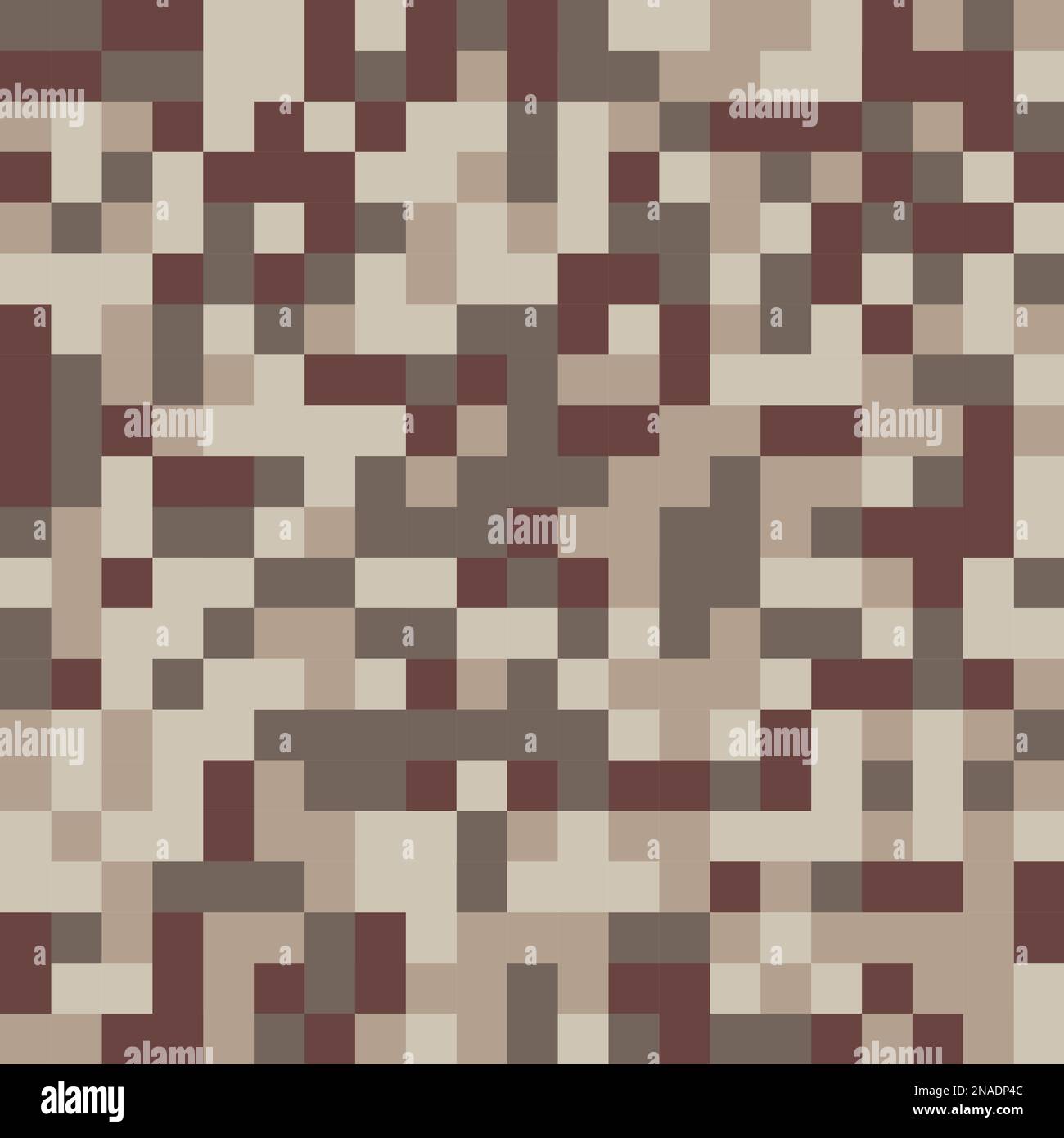 Digital camouflage in brown tones. Seamless vector pattern. Pixel grid ...