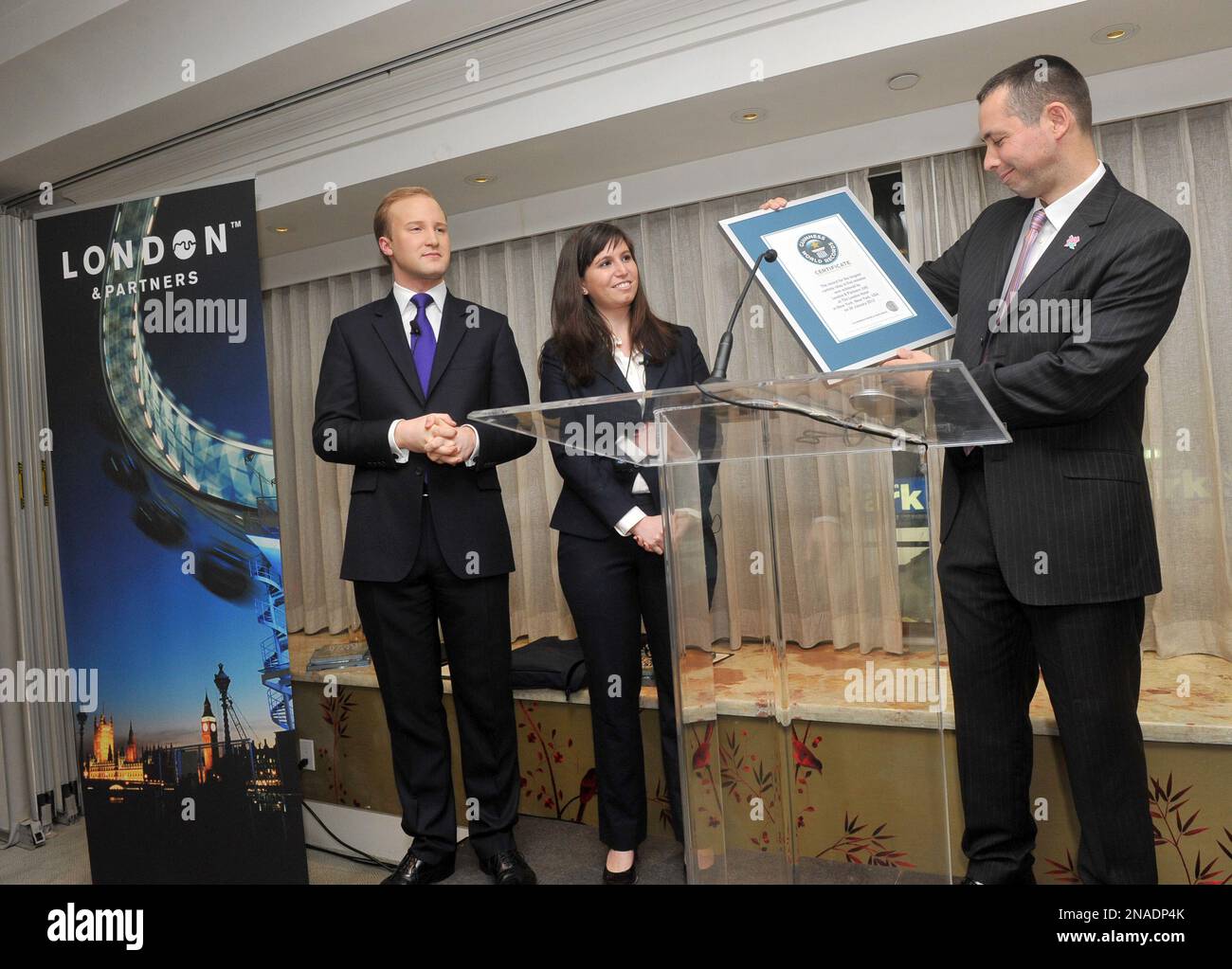 Gordon Innes, right, CEO, London & Partners, accepts the World Record ...