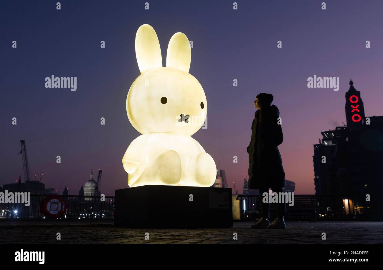EDITORIAL USE ONLY An illuminated statue of Miffy is unveiled at ...