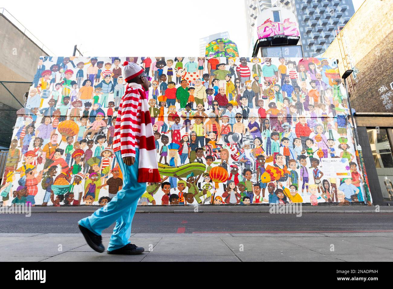 EDITORIAL USE ONLY Levi Babin, nine, interacts with a large-scale Where ...