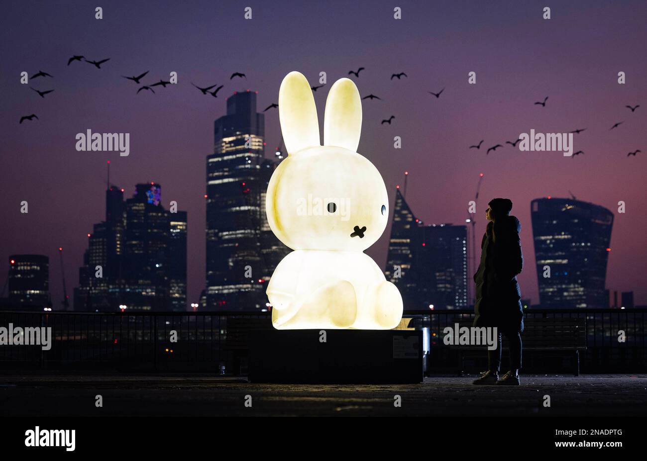 EDITORIAL USE ONLY An illuminated statue of Miffy is unveiled at ...