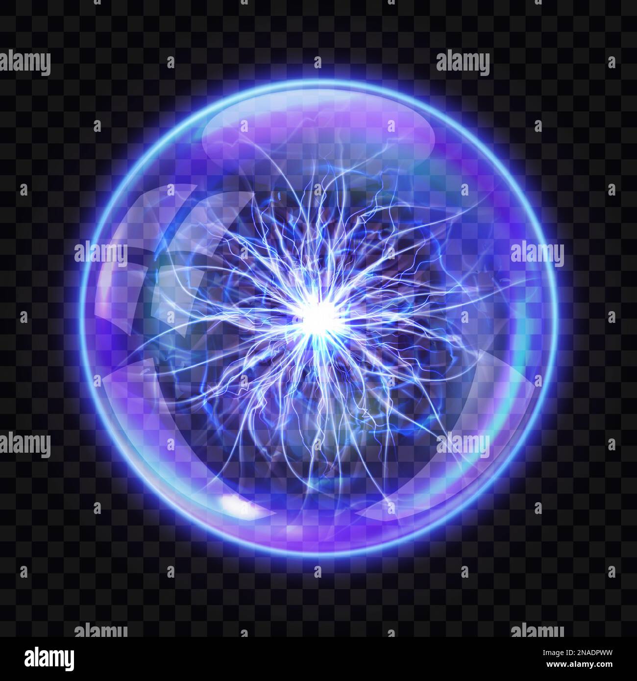 Magic ball with electric lightning inside, realistic vector ...
