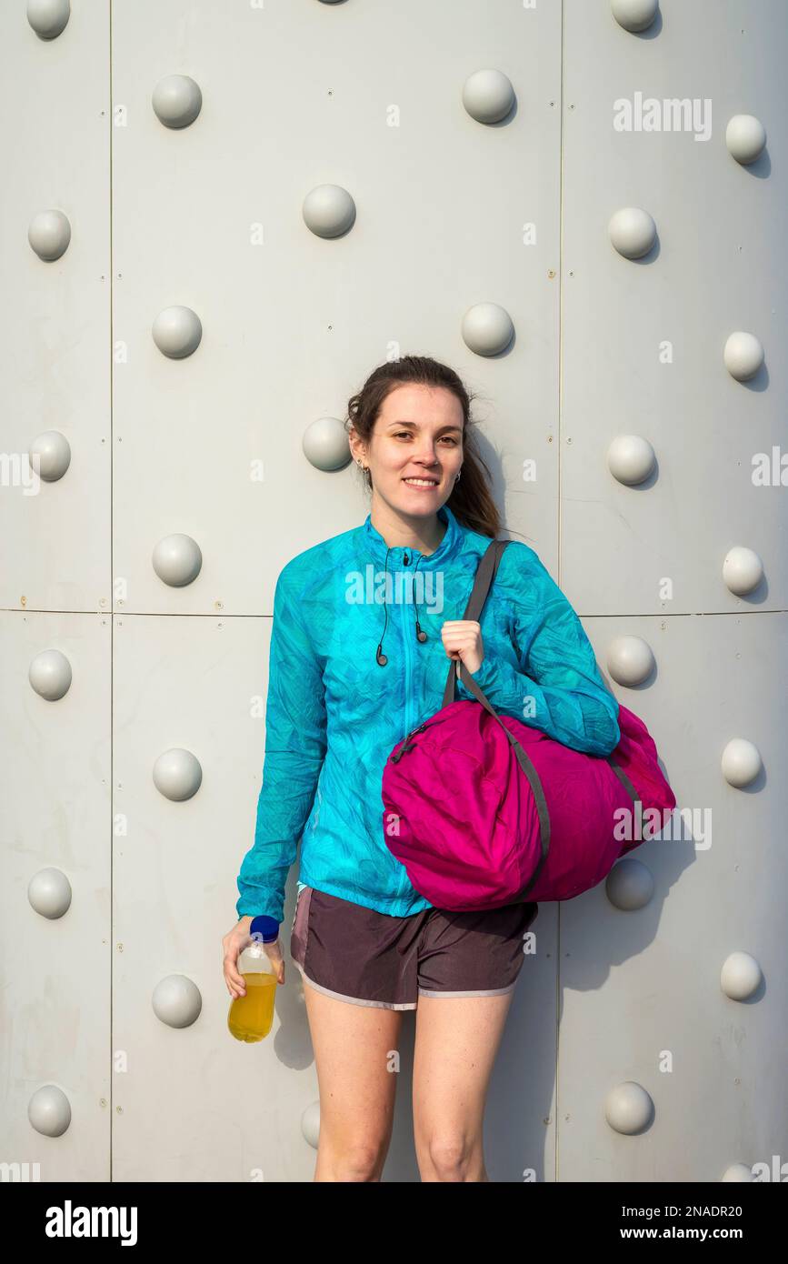 Woman lean wall exercise hi-res stock photography and images - Alamy