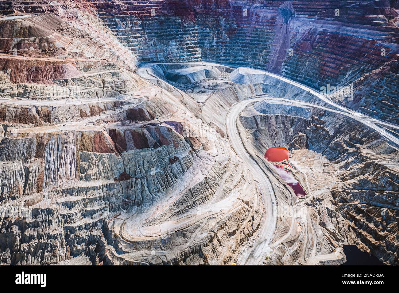 Aerial view of Santa Rita strip copper mine near Silver City, NM Stock ...