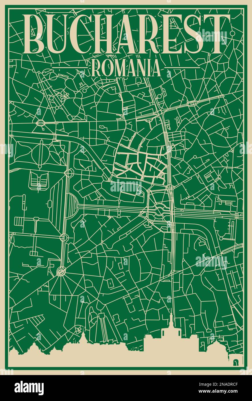 Road network poster of the downtown BUCHAREST, ROMANIA Stock Vector Image & Art - Alamy