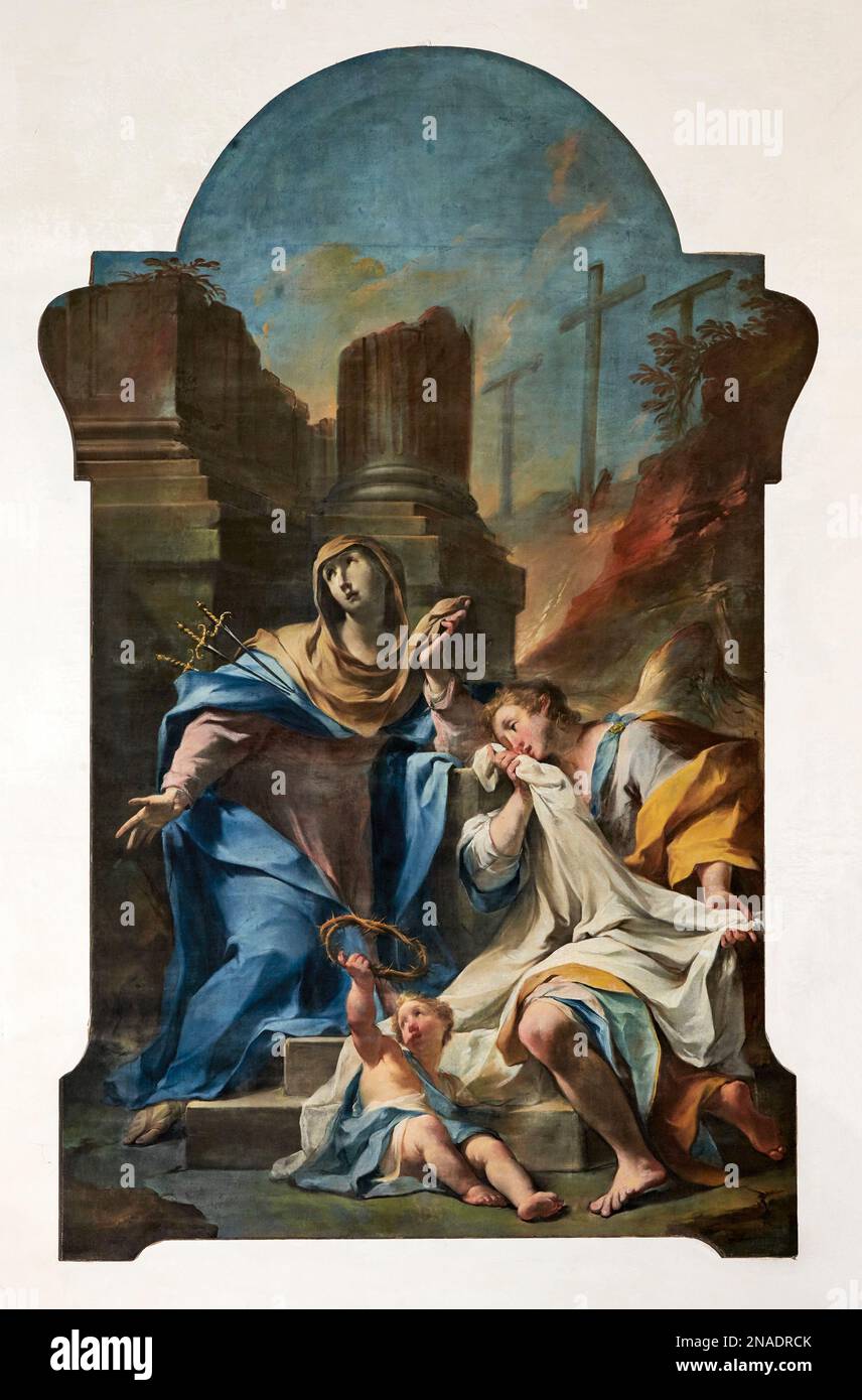 L’ Addolorata con angelo - olio su tela - Francesco Monti - XVIII ...