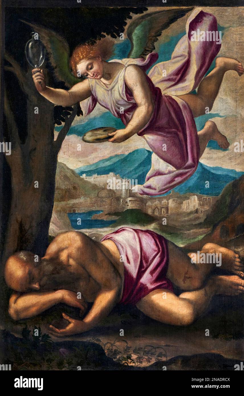 Elia e l’angelo - olio su tela - Grazio Cossali - 1620 - Orzinuovi (Bs ...
