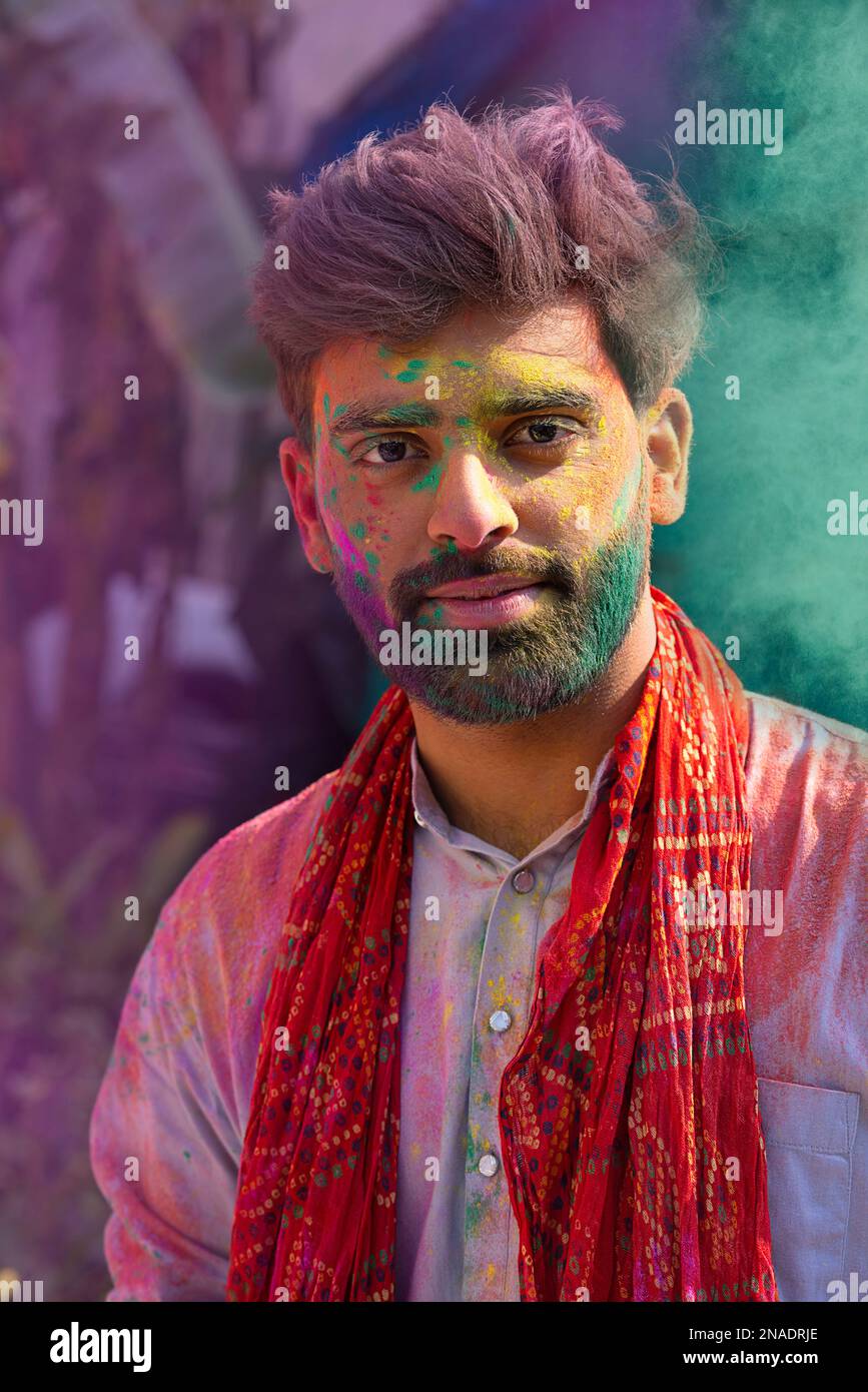 Young man gulal on hi-res stock photography and images - Alamy
