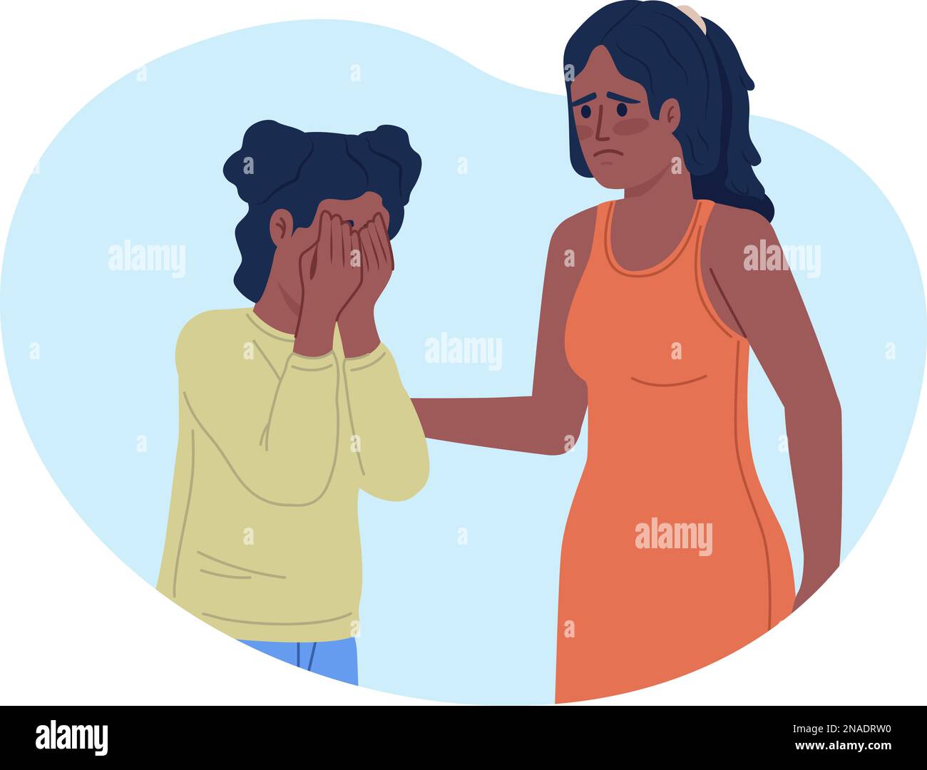 Showing understanding to child 2D vector isolated illustration Stock ...