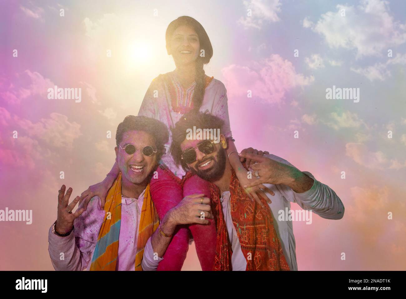 Group celebrating holi festival in hi-res stock photography and images ...