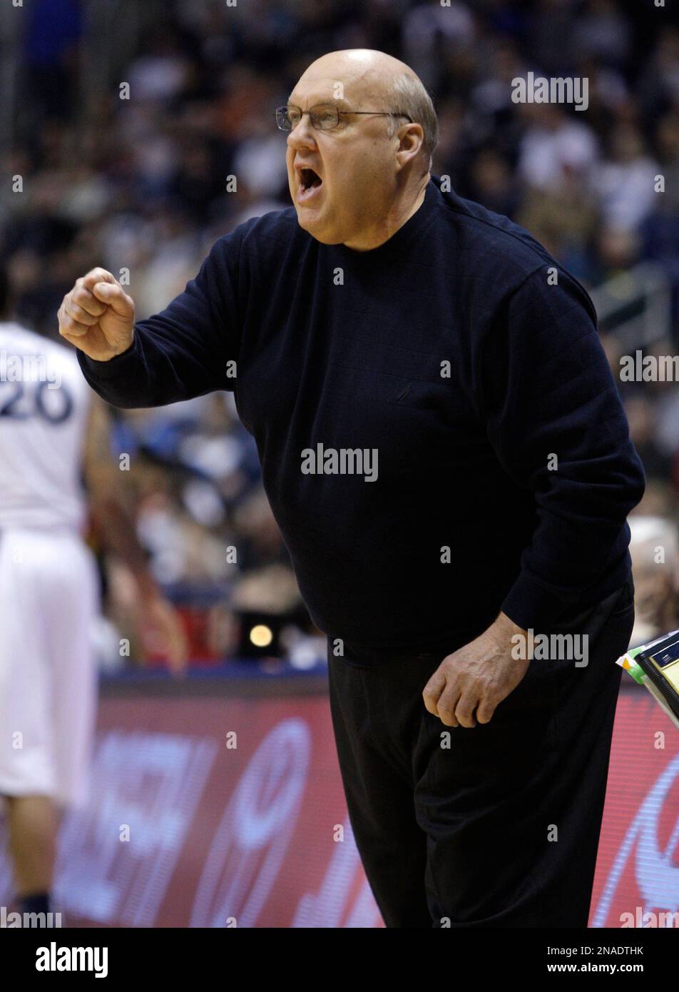 Saint Louis head coach Rick Majerus in action against Xavier in an NCAA ...