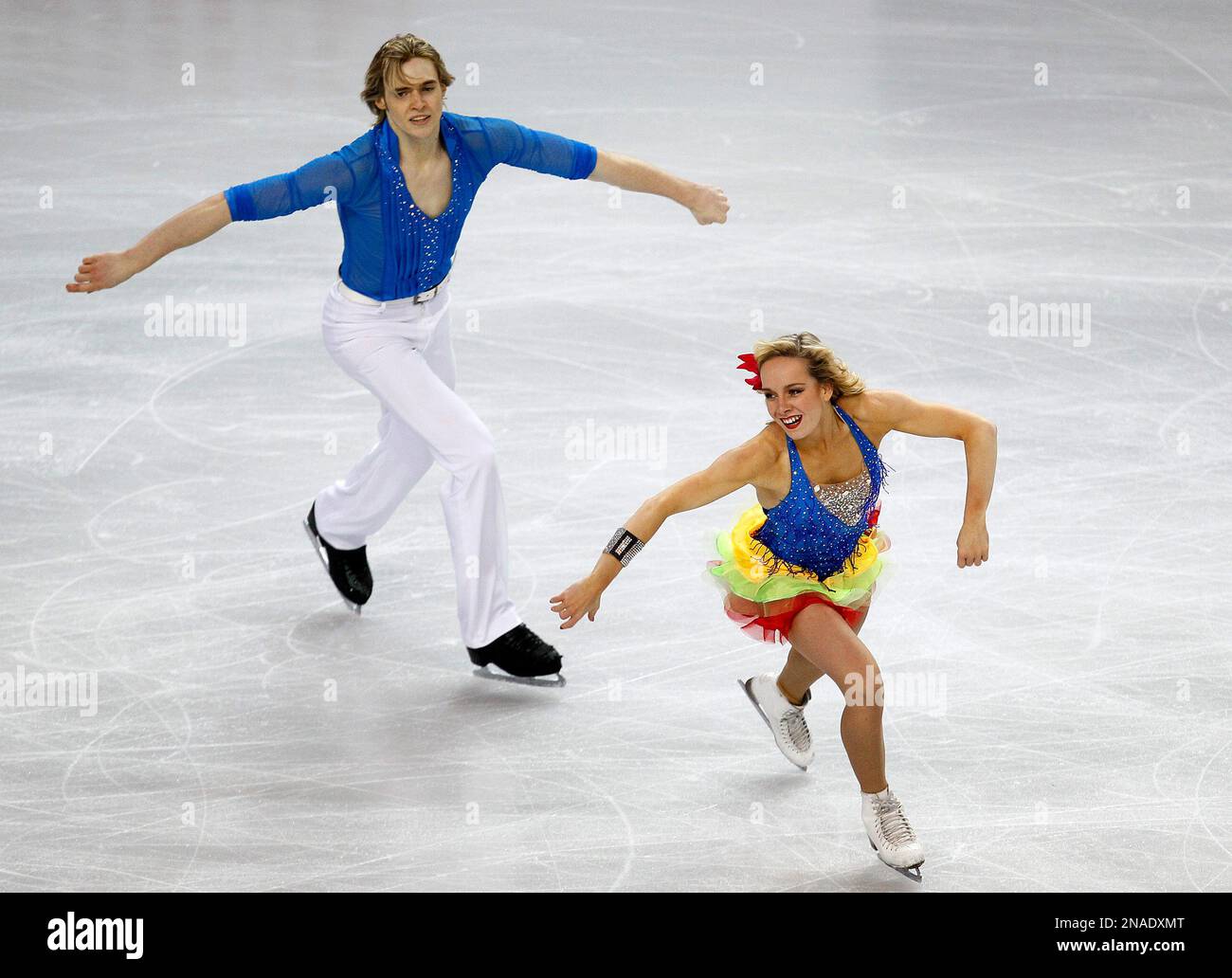 Pernelle Carron and Lloyd Jones of France perform in the Ice Dance ...