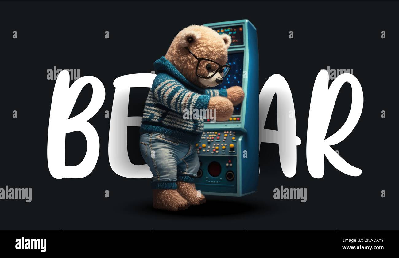 Children playing arcade game in Stock Vector Images - Alamy