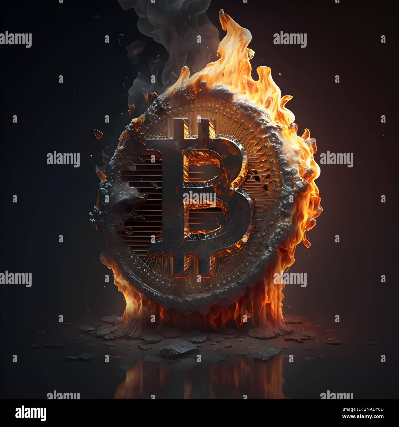 a burning coin figure photo Stock Photo - Alamy