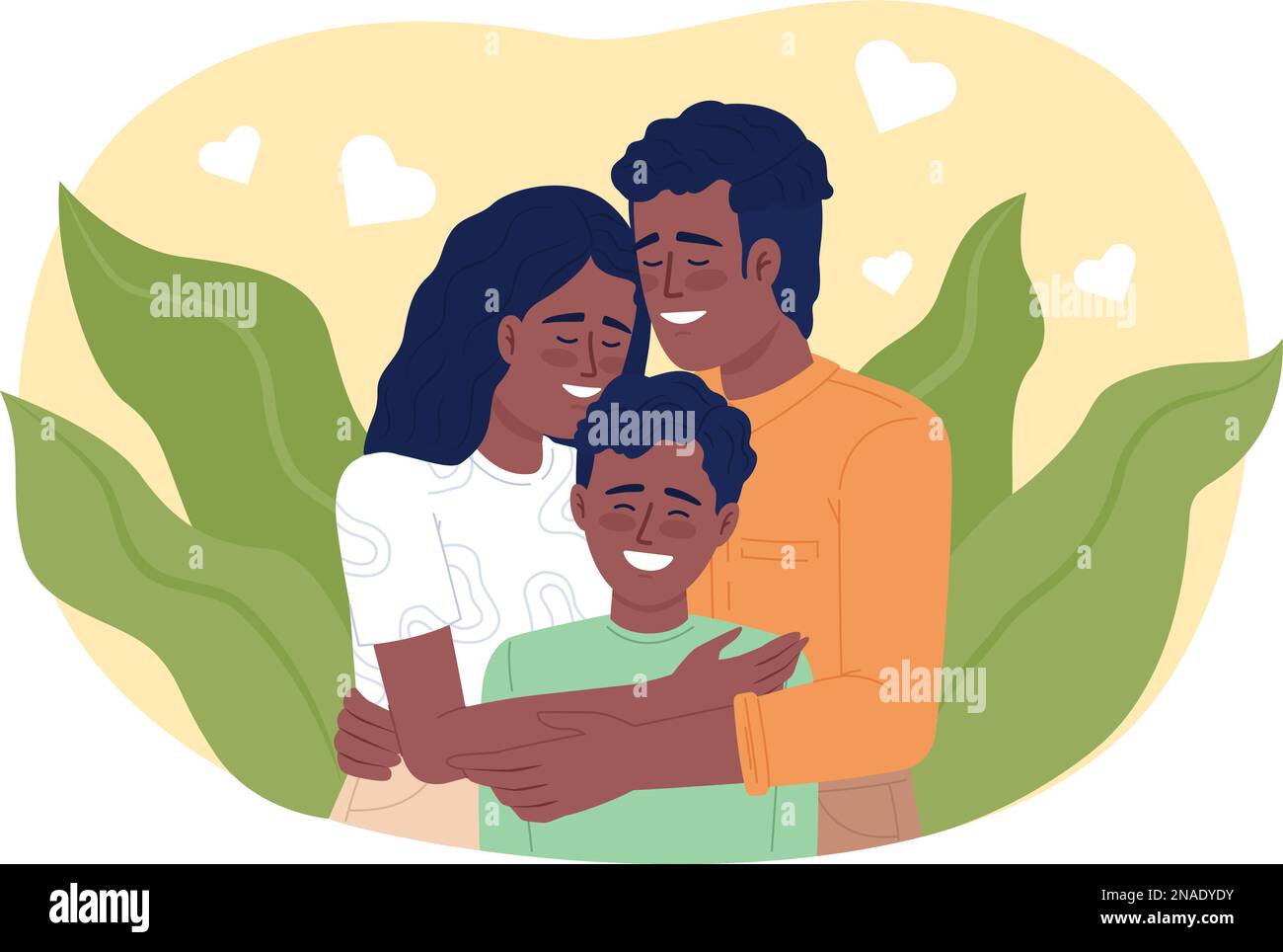 Parents bonding with child 2D vector isolated illustration Stock Vector Image & Art - Alamy