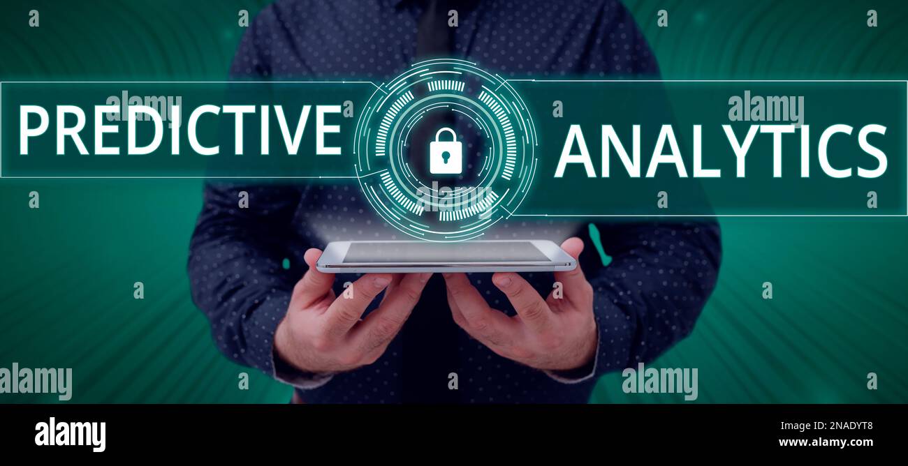 Sign displaying Predictive Analytics, Conceptual photo Optimize Collection Achieve CRM Identify ...