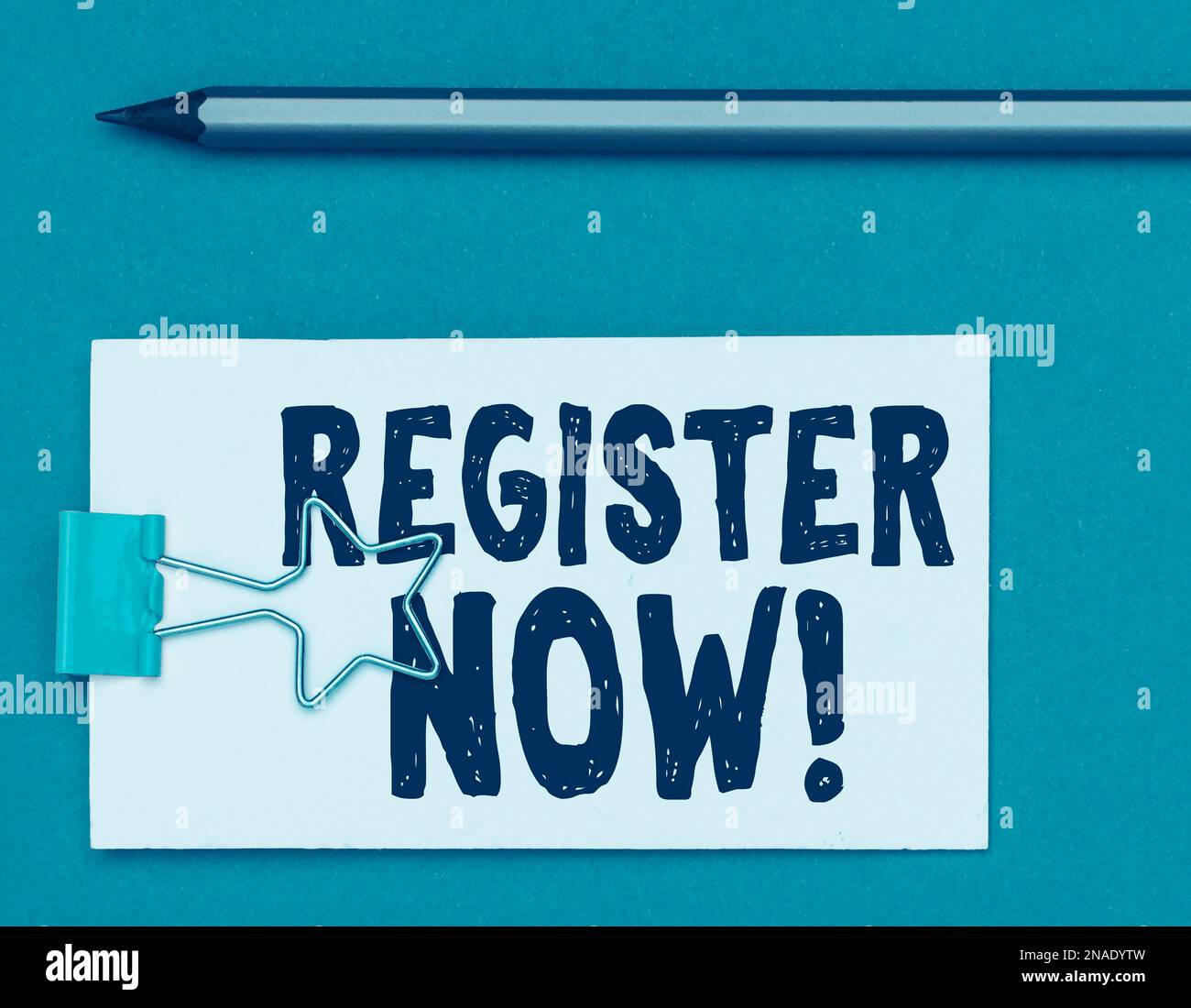 Text showing inspiration Register Now, Concept meaning Name in an ...