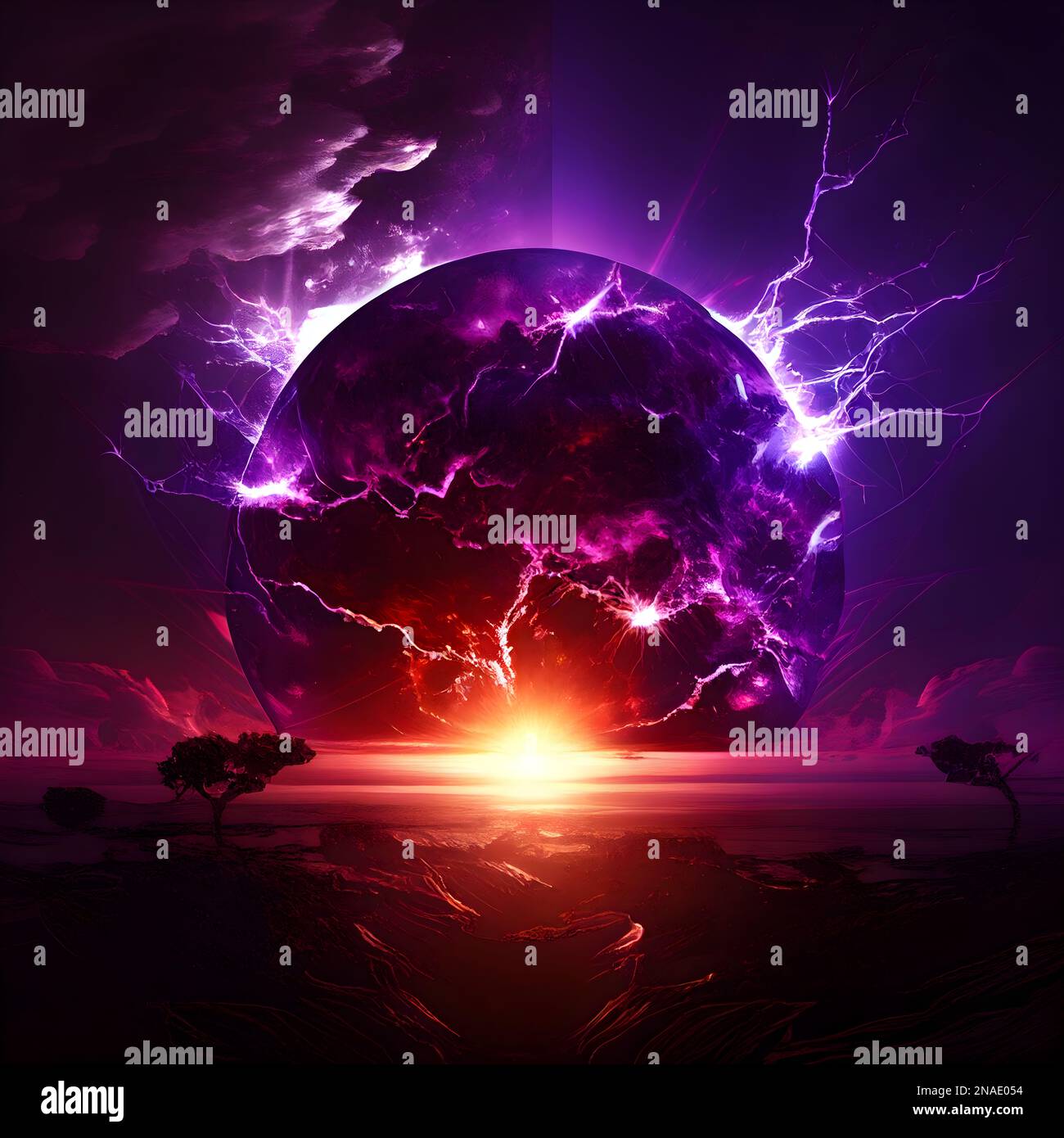 Blue And Purple Planets