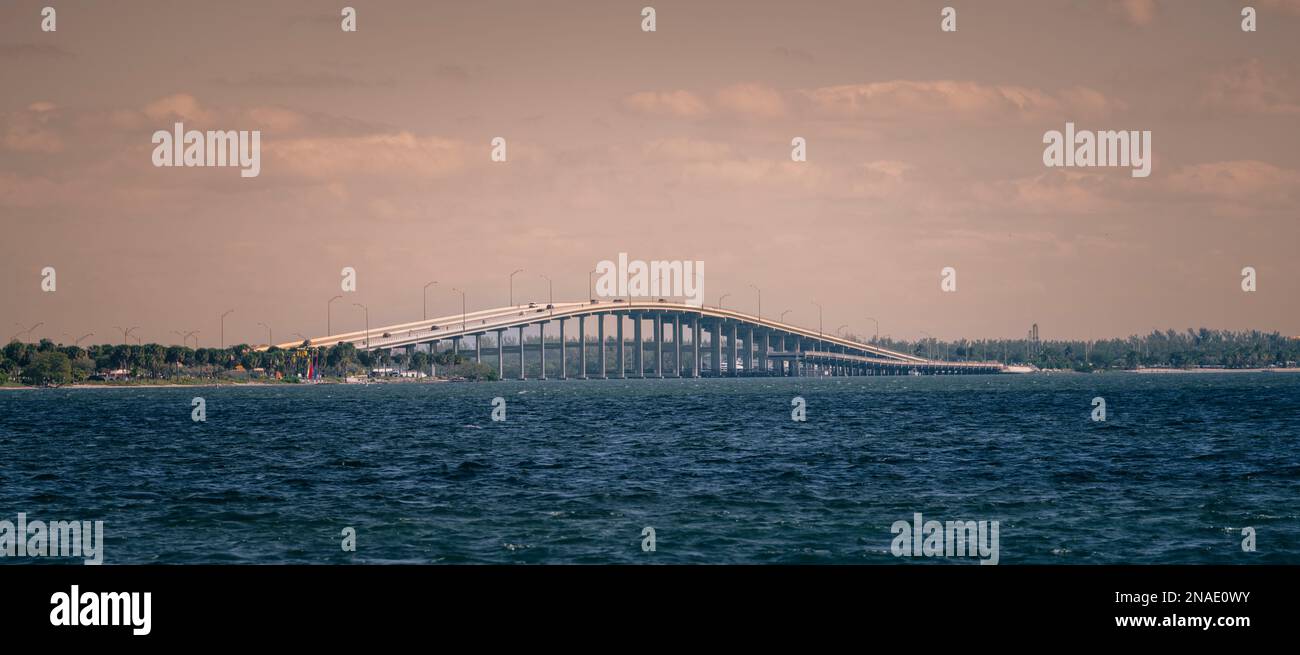 bridge over sea key Biscayne miami Stock Photo - Alamy