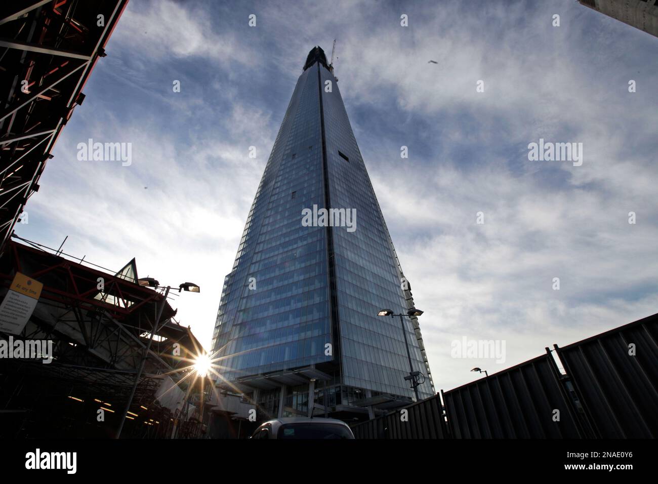 A view of The Shard, a newly-constructed high-rise building in London ...