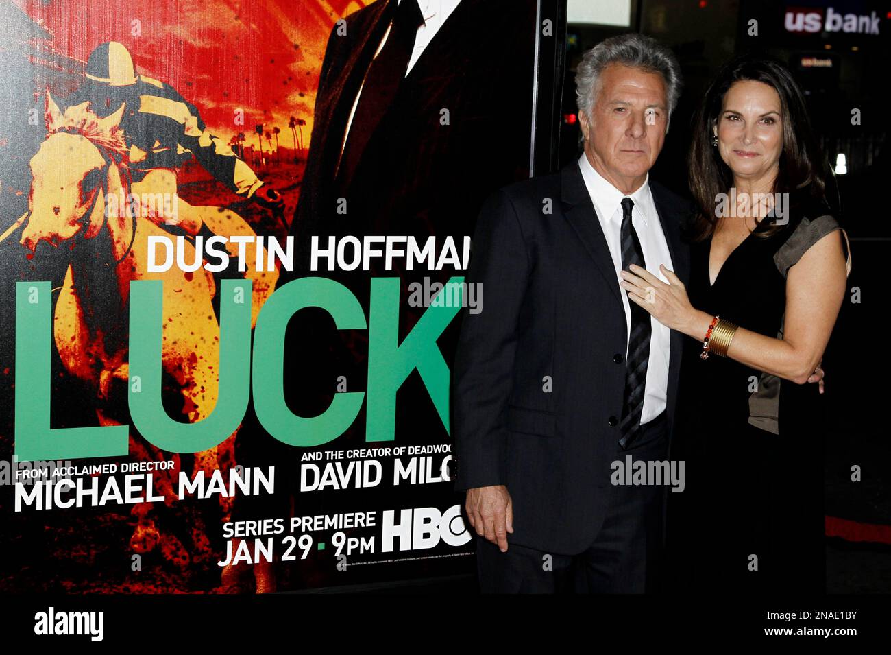 Cast member Dustin Hoffman, left, and Lisa Gottsegen arrive at the ...