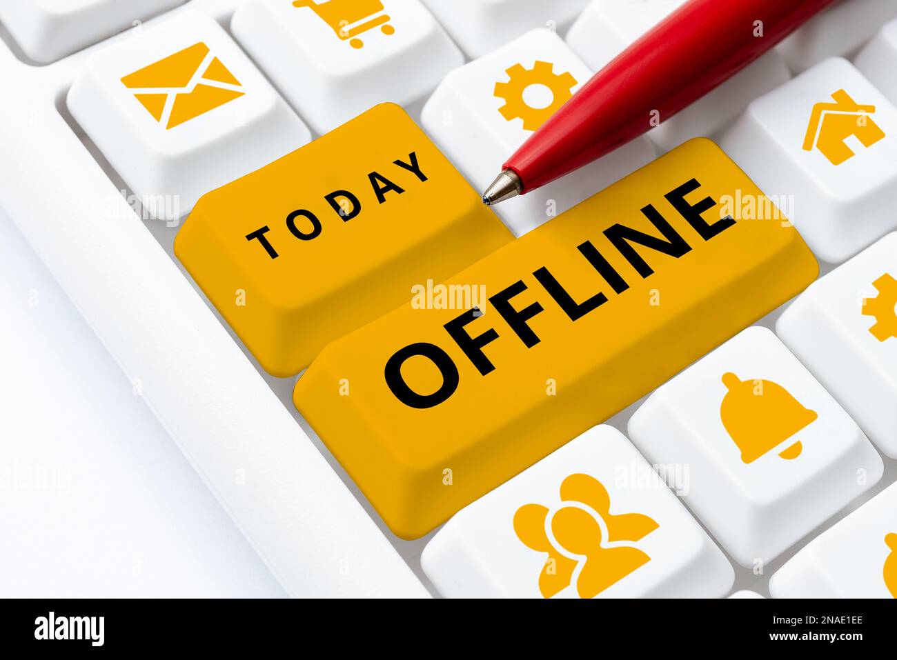 Sign displaying Offline, Business concept Not having directly connected ...