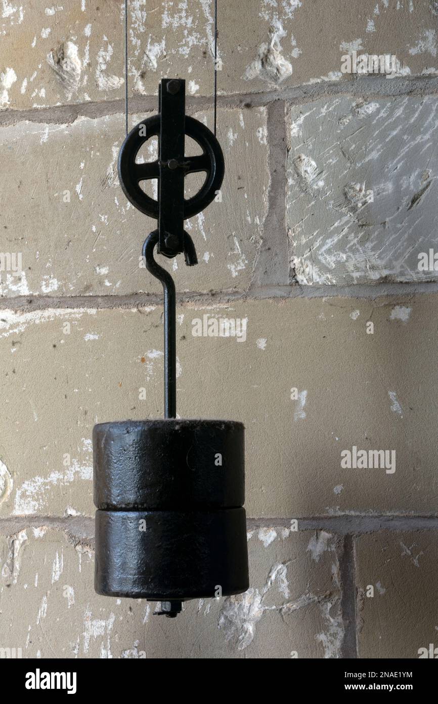 Clock weight in St. Leonard`s Church, Ryton-on-Dunsmore, Warwickshire ...