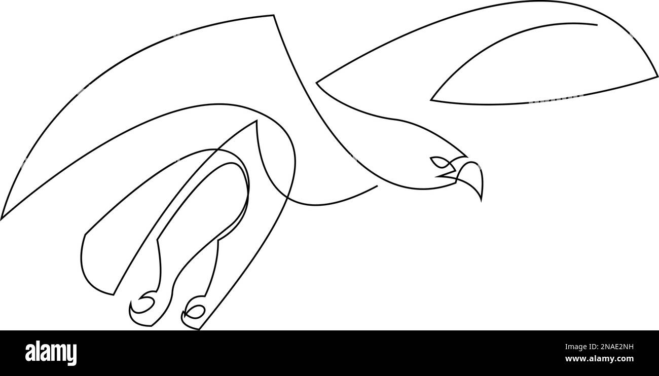 One line eagle design silhouette. Hand drawn minimalism style vector illustration Stock Vector ...
