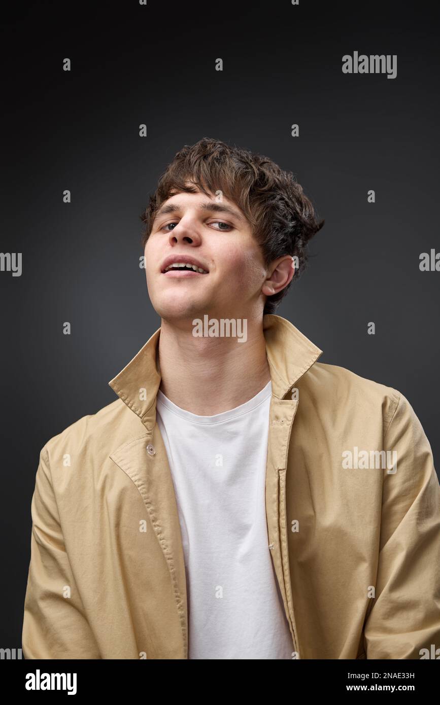 Grey gray trench coat hi-res stock photography and images - Alamy