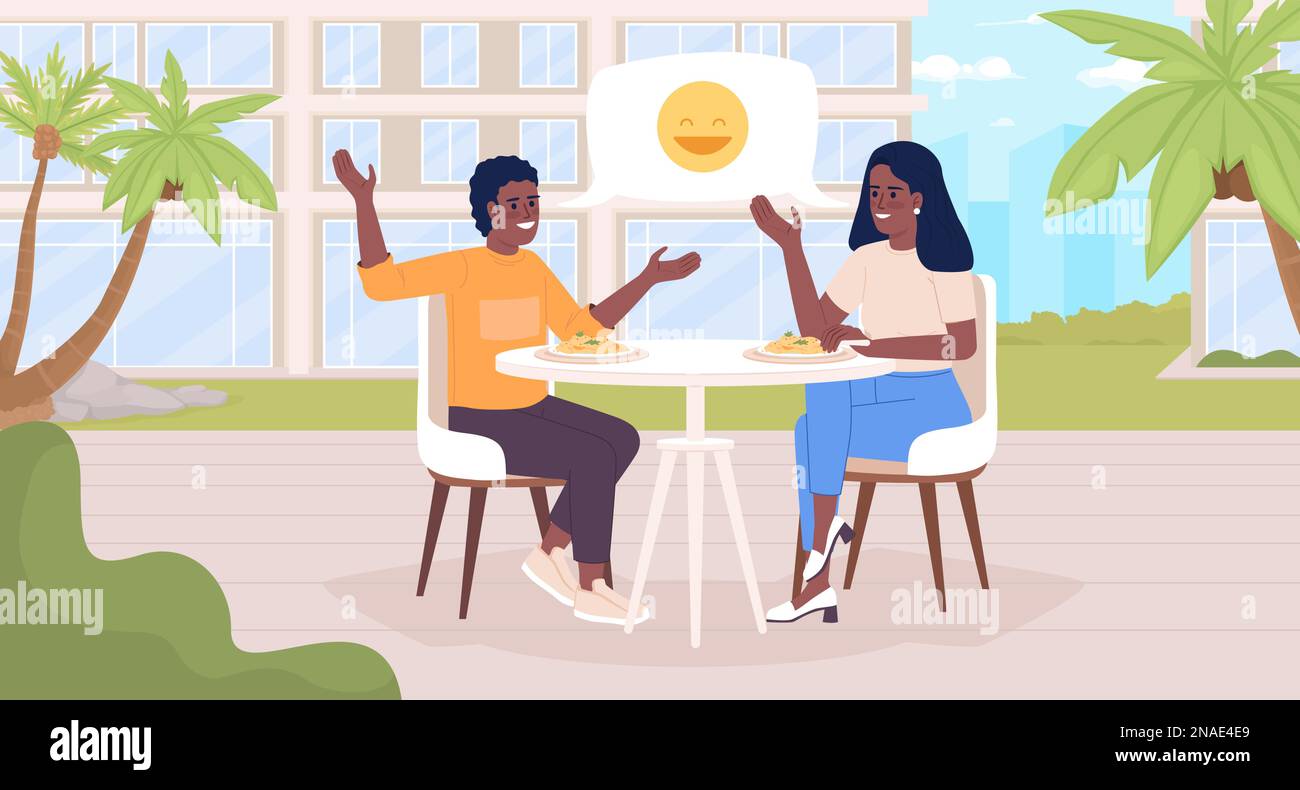 Editable vector illustration people eating Stock Vector Images - Alamy