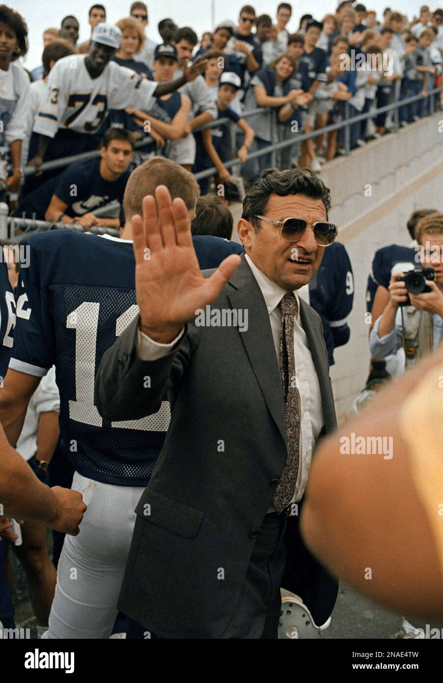 FILE - In this Sept. 5, 1987 file photo, Penn State football coach Joe ...