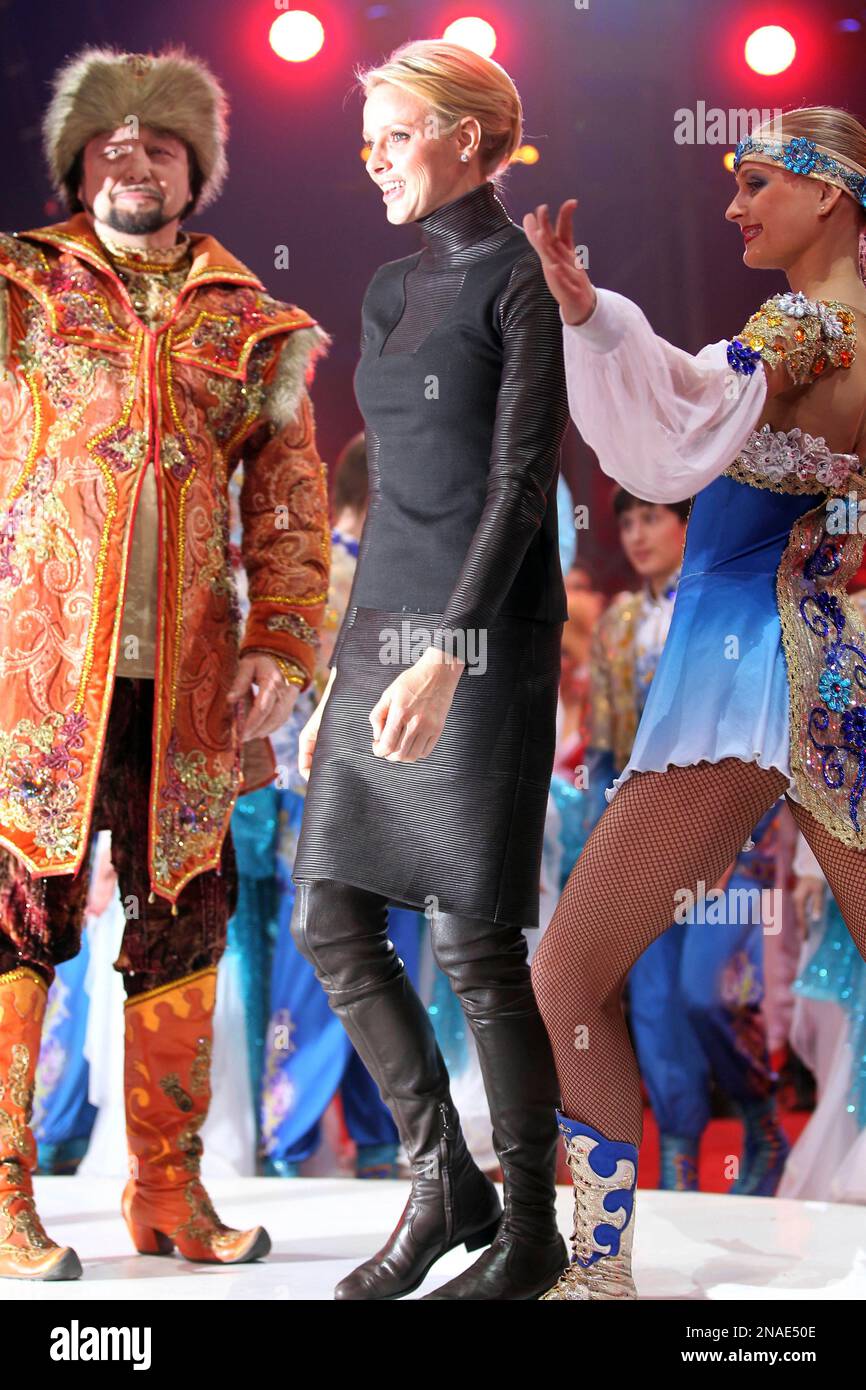 In this Tuesday, Jan. 24, 2012 photo, Princess Charlene arrives on ...