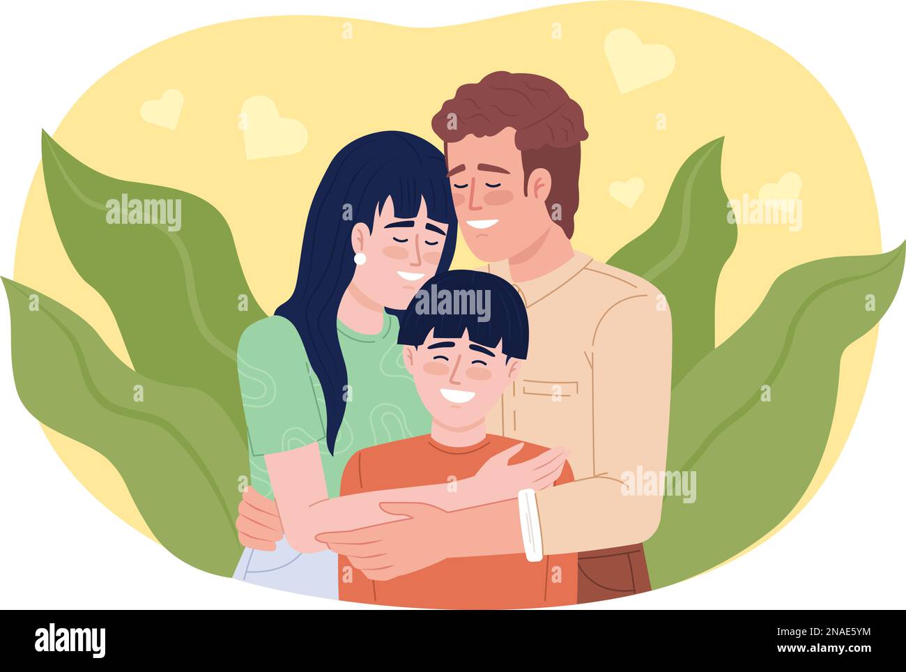 Showing affection to child 2D vector isolated illustration Stock Vector ...